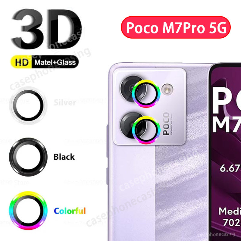 สําหรับ Xiaomi Poco M7 Pro M7Pro PocoM7 Pro PocoM7Pro 5G 2025 กรณี 3D กล้องฝาครอบโค้งกระจกนิรภัย ...
