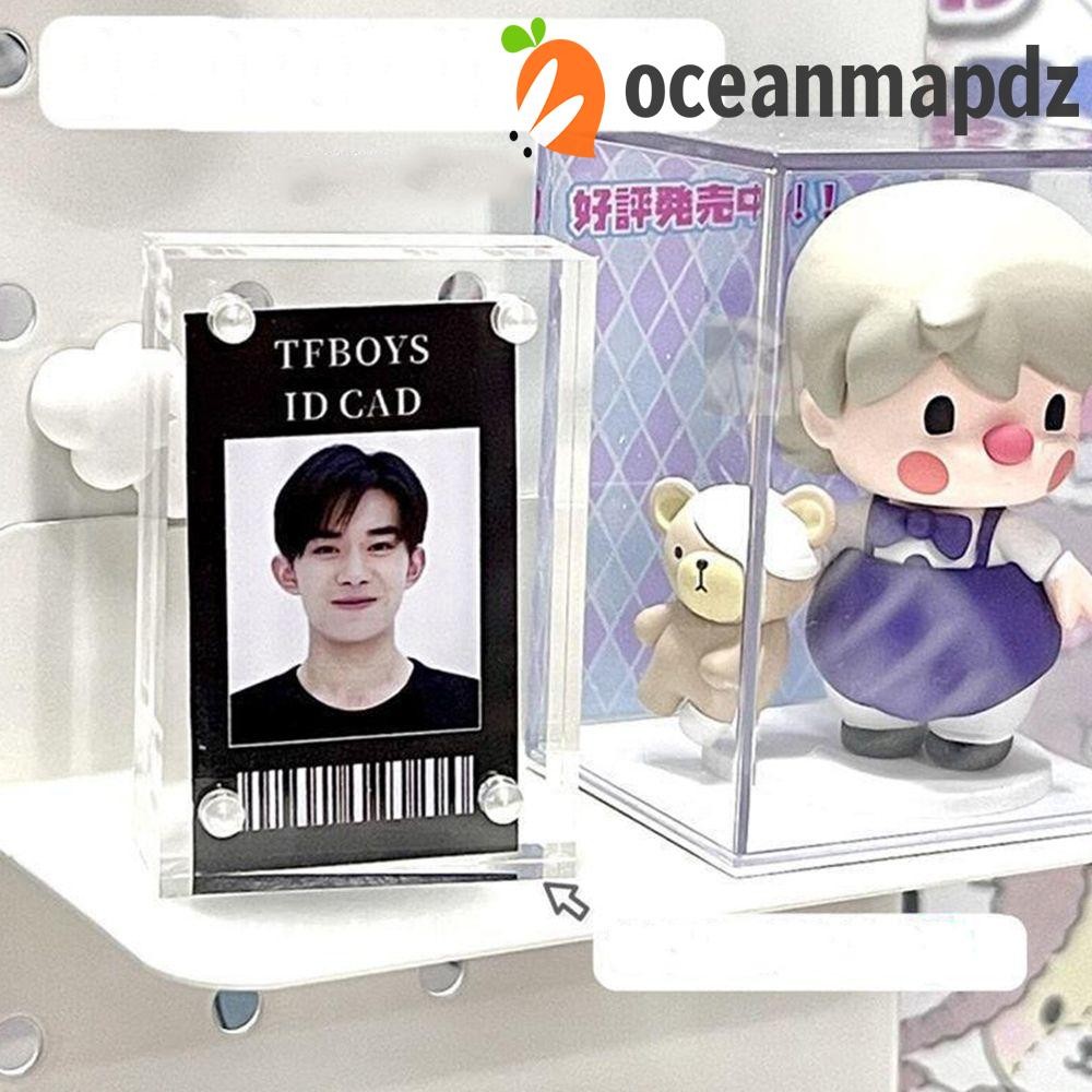 Oceanmapdz ID ที่วางภาพตกแต่งโต๊ะผู้ถือโฟโต้การ์ดแม่เหล็กกรอบรูปโปร่งใสของขวัญราคาแท็กขาตั้งจอ ...