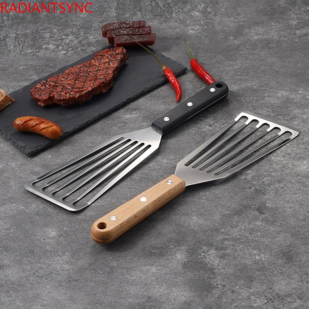 Radiantsync ไม้พายปลา, จูนเนอร์สเต็ก เจาะรูกลวง, สแตนเลสทนทานพร้อมด้ามจับ ABS/ไม้ทอดไข่พลั่ว ...