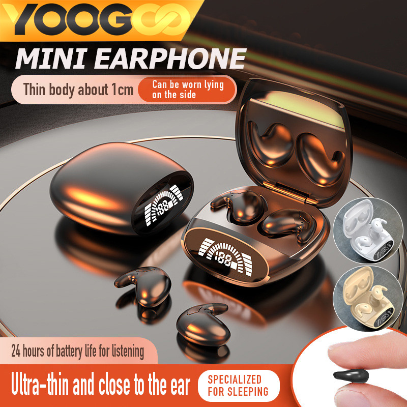 YOOGOO หูฟังสำหรับการนอนหลับ หูฟังสเตอริโอไร้สายบลูทูธ ขนาดเล็ก ...
