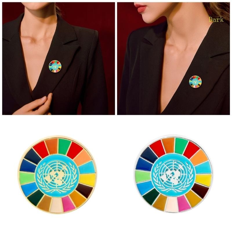 Dark Global Goals Rainbow Pin Handmade Enamel UN SDGs Badge สำหรับทั้ง ...