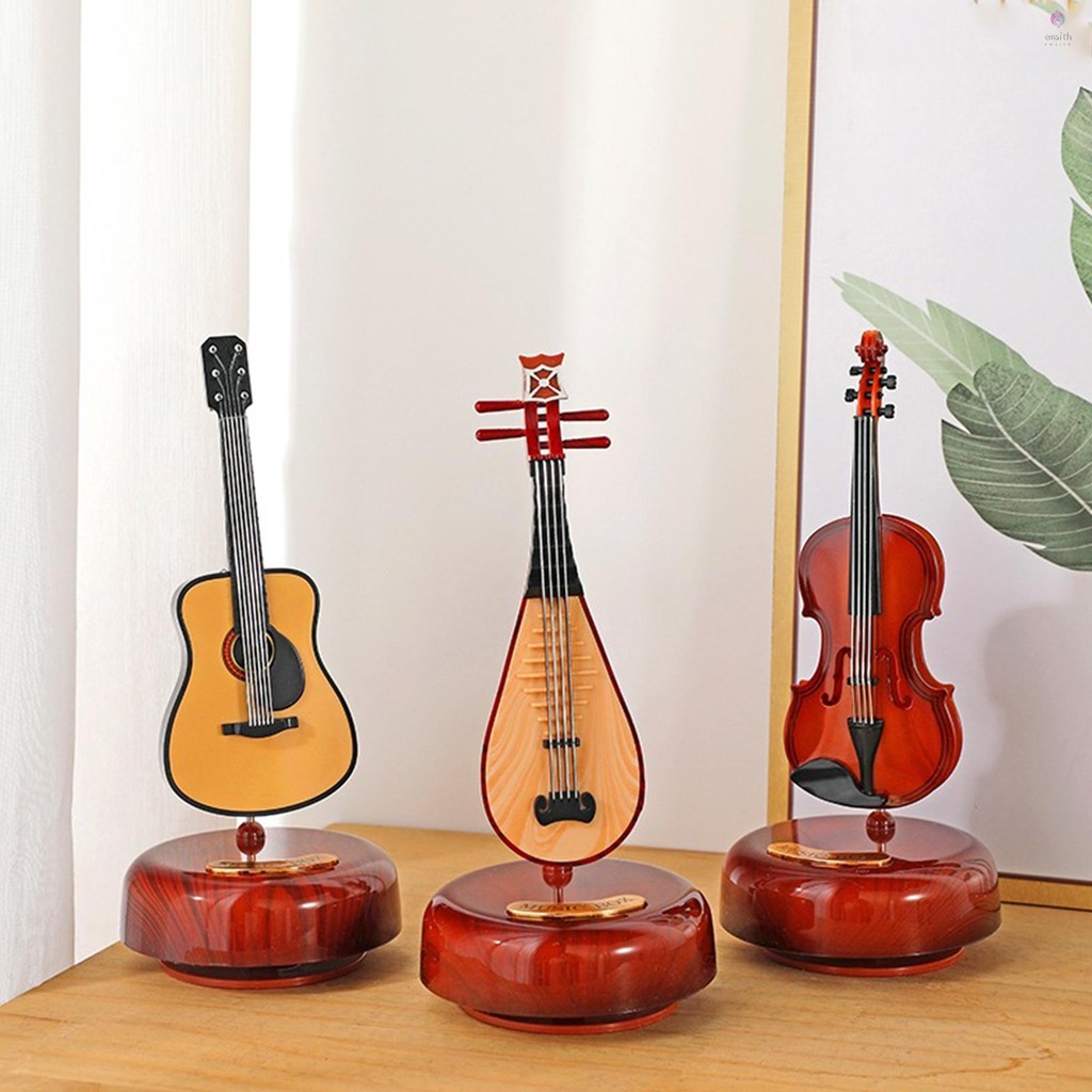 [effectmusic] กล่องดนตรีกีตาร์ไฟฟ้าคลาสสิก Wind Up Musicbox Twirling ...