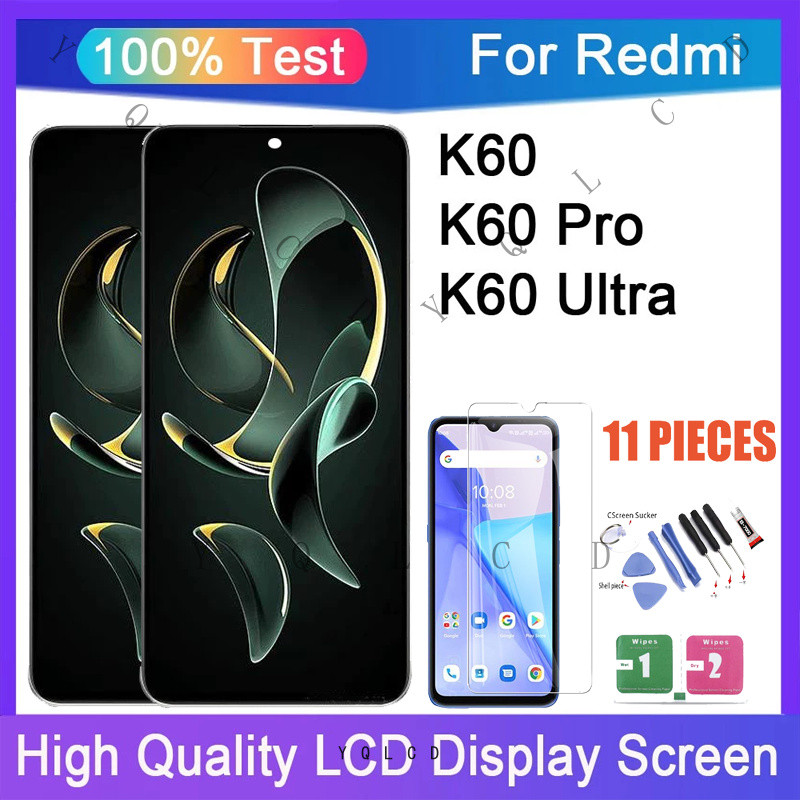 Original AMOLED Redmi K60 K60 Pro K60 Ultra จอแสดงผล LCD หน้าจอสัมผัสพร้อมการเปลี่ยนกรอบ ...