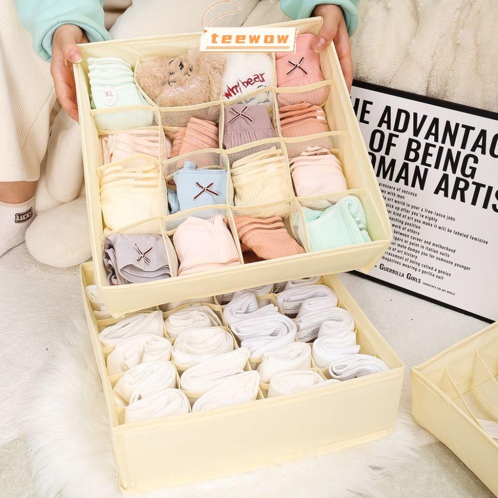 Teewow 7/16/24Grid ชุดชั้นใน Organizer, Multi-grid Non-ทอผ้า Bra กางเกง Sorting Case, อเนก ...