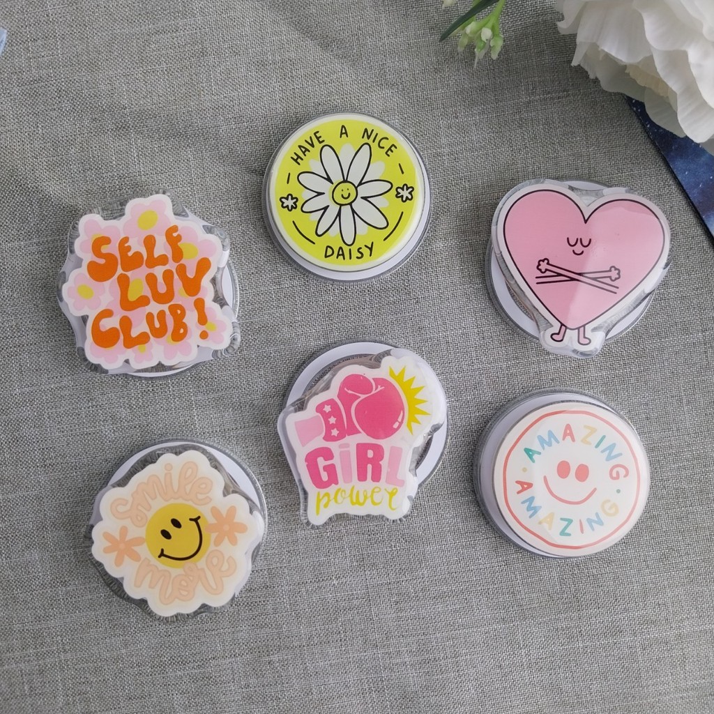 Griptok Acrylic ลาย nice daisy การ์ตูนติดหลังมือถือ ฐานแม่เหล็ก | Shopee Thailand
