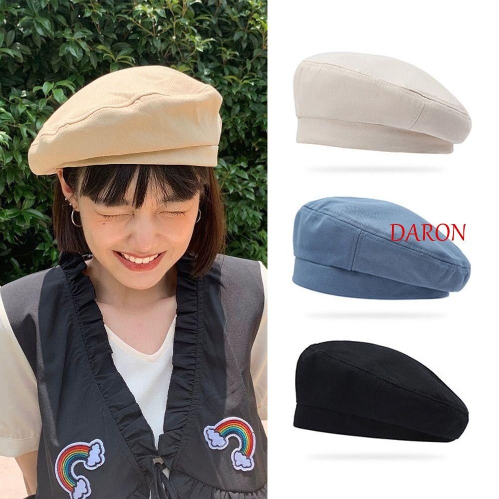 Daron ผ้าฝ้าย Berets หมวก, สไตล์ญี่ปุ่นหวานสีทึบ Berets, Vintage Harajuku JK Y2k Retro จิตรกร ...