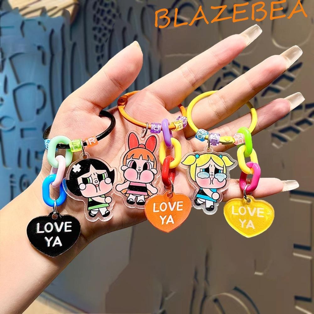 Blazebea แหวนกุญแจ Powerpuff Girls, ซิลิกาเจลอะคริลิค Crybaby กระเป๋าใบเล็ก, Creative กันน้ํา 3D ...