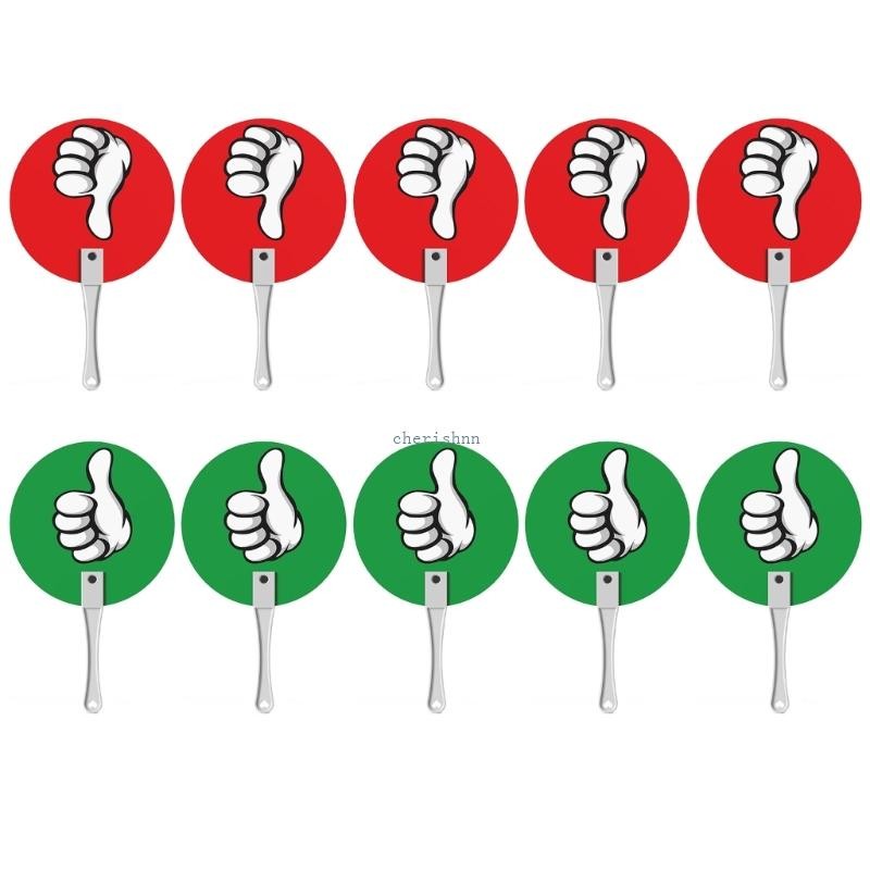 CH* 10 ชิ้นชุด True False Paddle Thumb Up Thumbs Down Paddles อุปกรณ์ ...