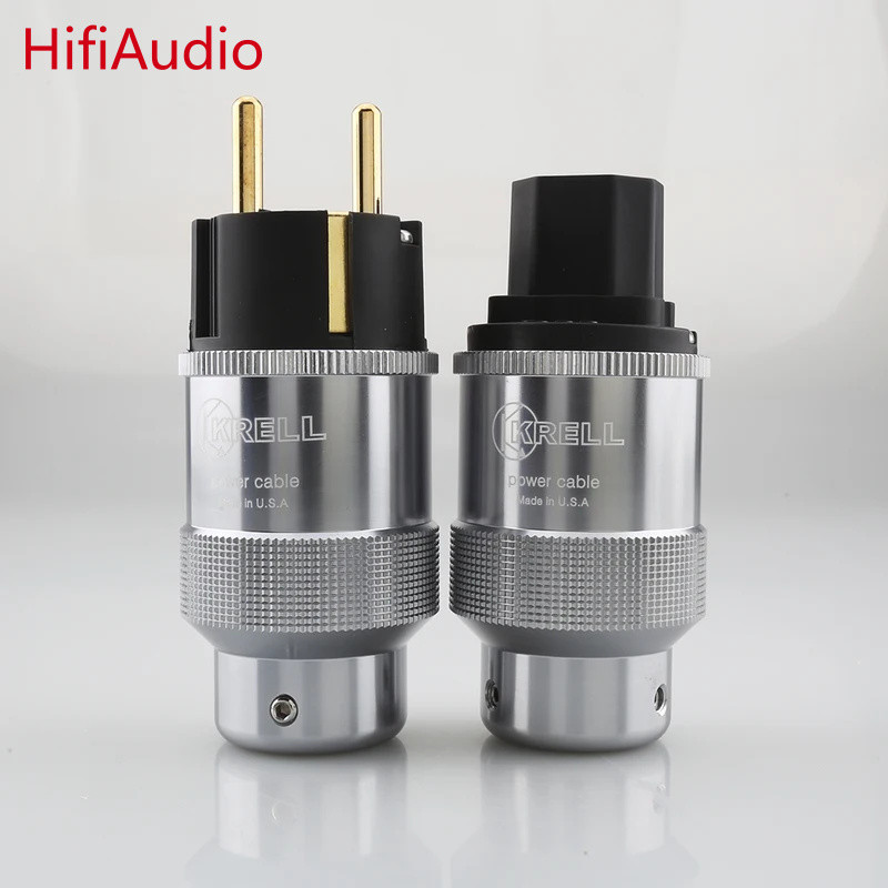 ใหม่ krell gold plated us/eu ปลั๊กไฟ iec audio connector hifi สายไฟ ac ...