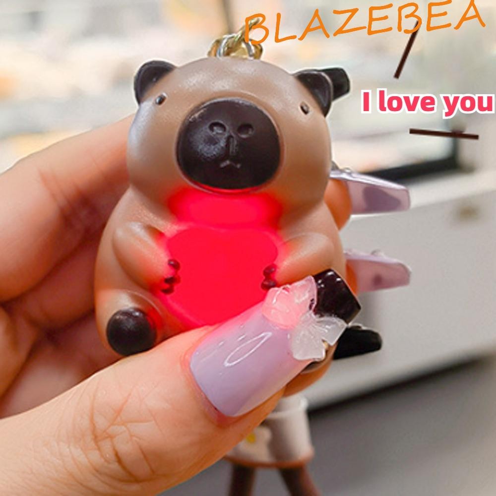 Blazebea พวงกุญแจเสียง Capybara ฉันรักคุณเรืองแสง Capybara กระเป๋าจี้, Kawaii Luminous Vocal ...