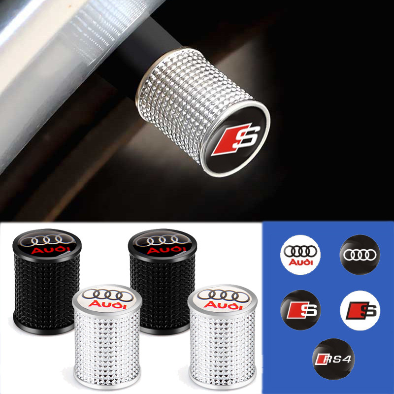 4pcs 4pcs รถล้อยางวาล์ว Caps สําหรับ Audi Sline RS4 A4L Q5L A5 C5 Q5 Q7 R8 RS5 RS3 | Shopee Thailand