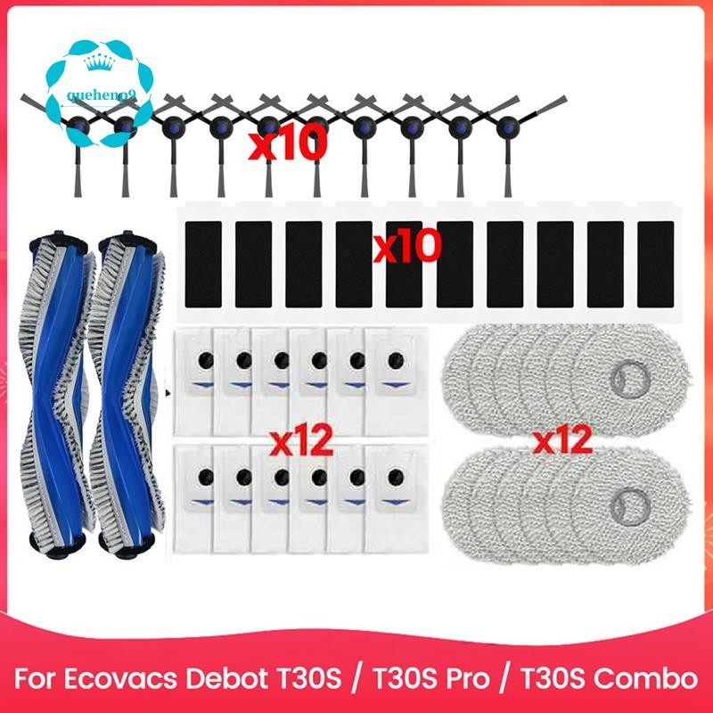 [quehenp9]46PCS แปรงถุงเก็บฝุ่นกรองและผ้าม็อบชุดสําหรับ Debot T30S ...