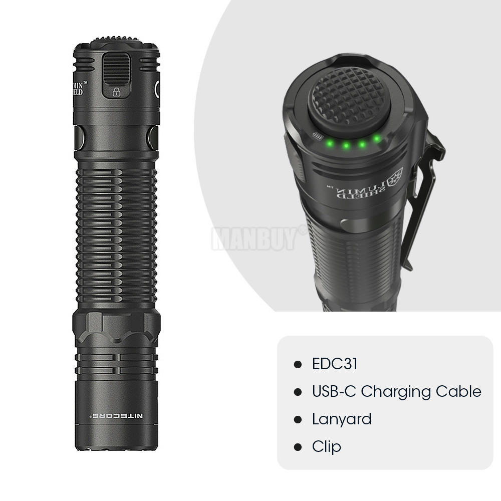 Nitecore EDC31 3500 ลูเมน USB-C ชาร์จ 9 x UHi 20 MAX LED ไฟฉายกลางแจ้ง ...