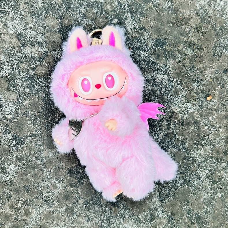 Popmart Labubu Zimomo Pink Angel น่ารักที่กําหนดเองตุ๊กตาไวนิล Face ...