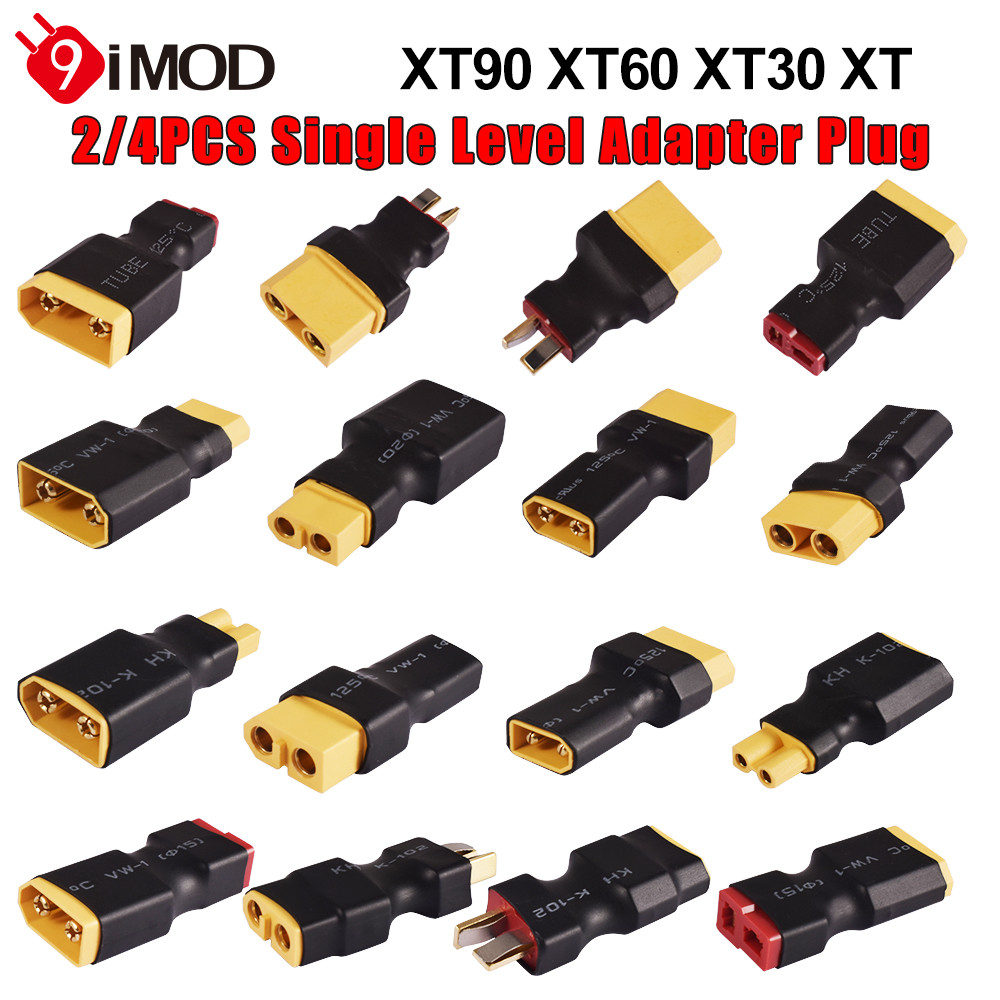9imod 2/4PCS ปลั๊ก XT60 XT30 XT90 T-Plug ชายหญิงเชื่อมต่ออะแดปเตอร์ปลั๊กเดี่ยวระดับ Adanter ...