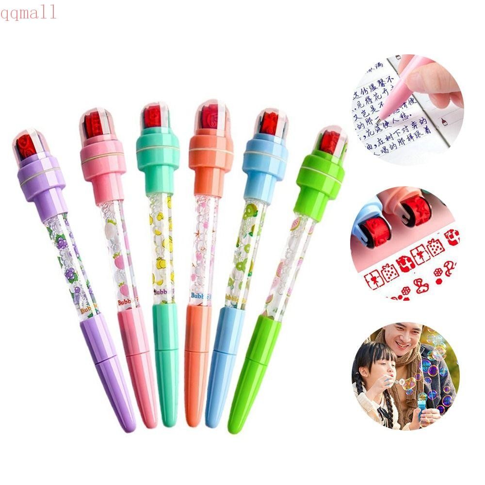 Qqmall Bubbler Pen พร้อมแสตมป์,พร้อมไฟ 5 In 1 Seal Roller Stamp Pen ...