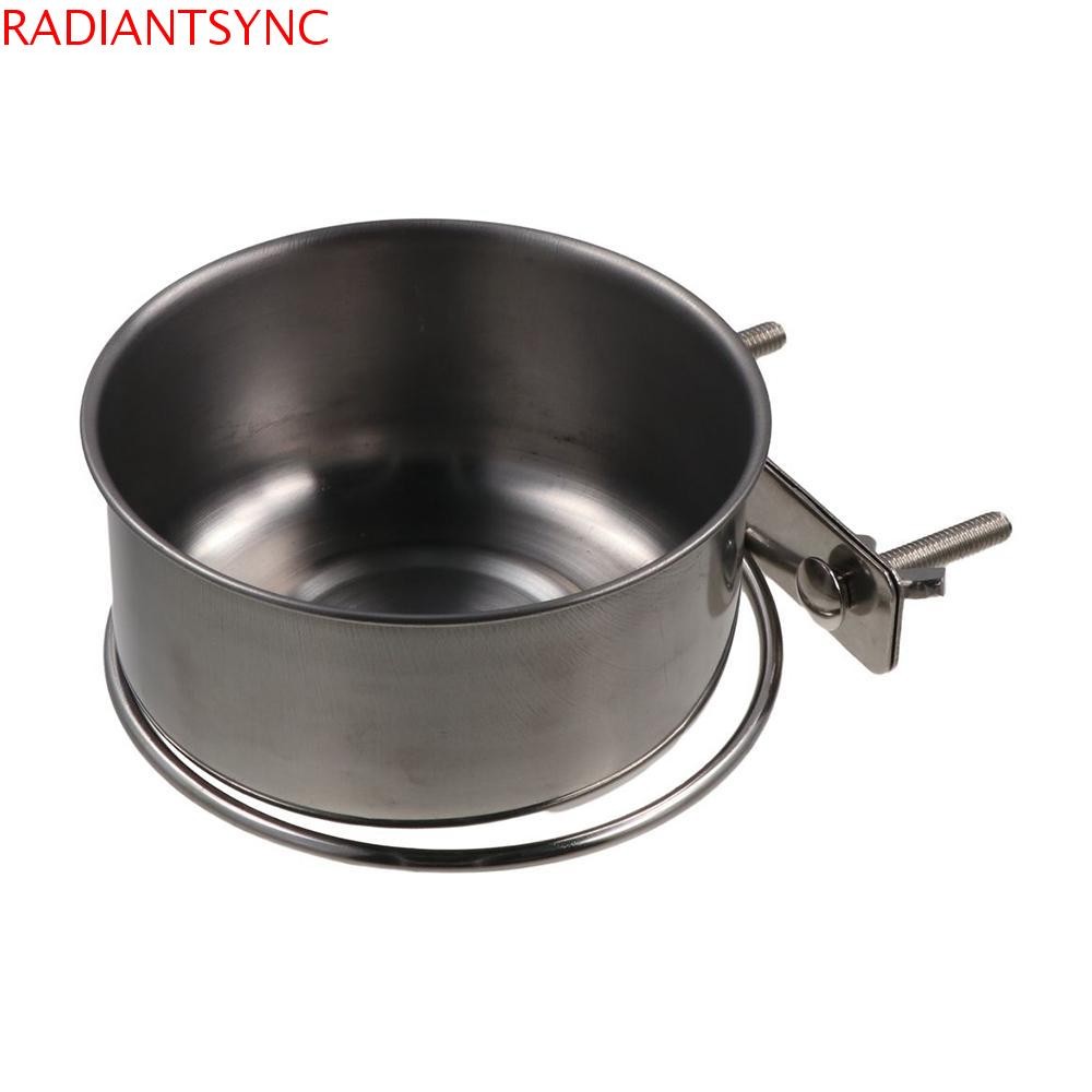 Radiantsync ชามนก, ชามน้ําสแตนเลส Parakeet Feeder, Anti-turnover แขวนอ่างล้างหน้าพร้อม Clamp ...