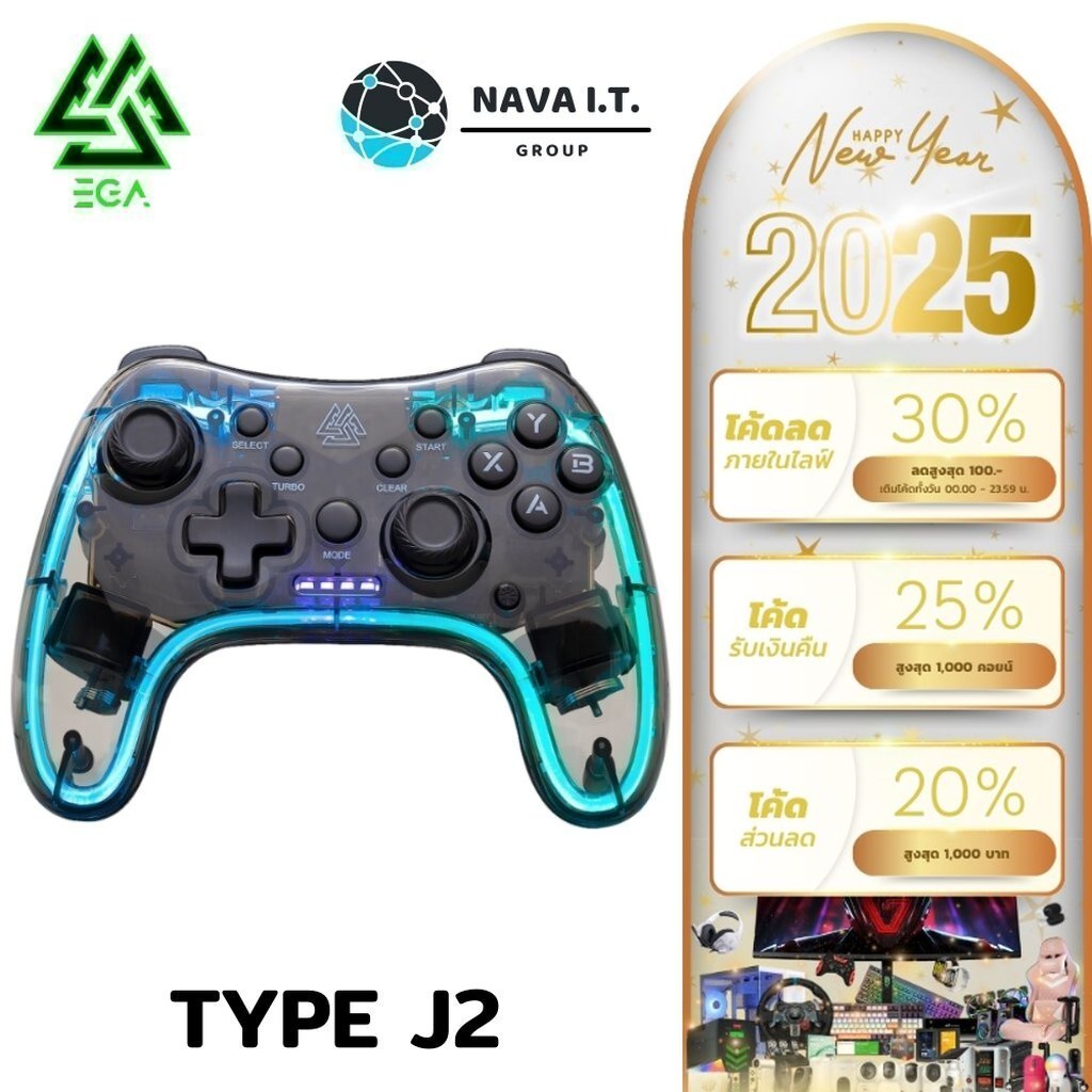 🛵มีส่งด่วน💨 EGA TYPE J2 GAMING JOY CONTROLLER จอยเกมมิ่งไร้สาย รับประกัน 1 ปี | Shopee Thailand