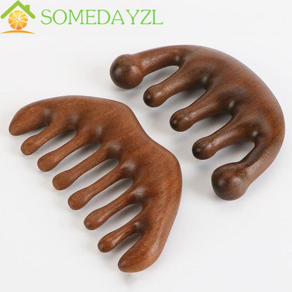 Somedayzl หวีไม้นวดหวีผู้หญิงรองเท้าแตะไม้เครื่องมือดูแลเส้นผม Meridian ...