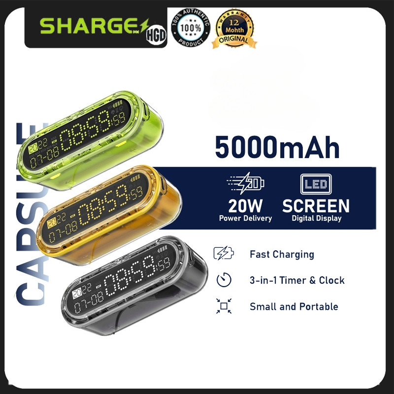 Sharge Capsule Gravity 5000mAh Power Bank 3-in-1 Portable Charger ...