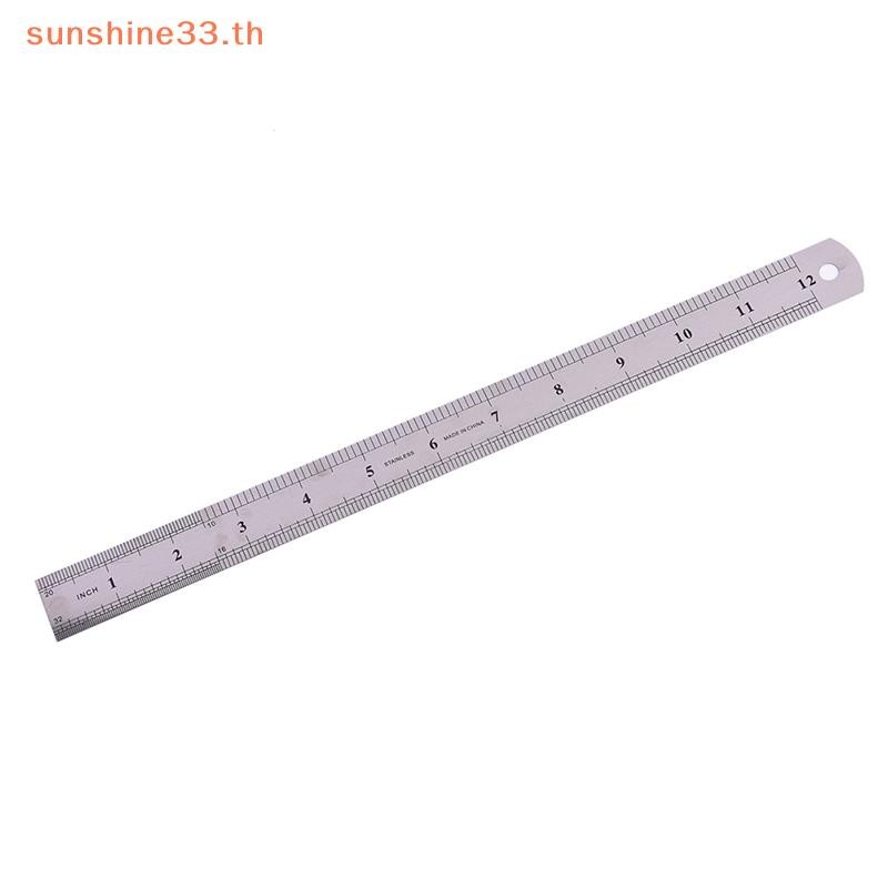 Thsun METAL RULER สแตนเลสขอบตรงวาดตัดกันลื่นกลับ TH | Shopee Thailand