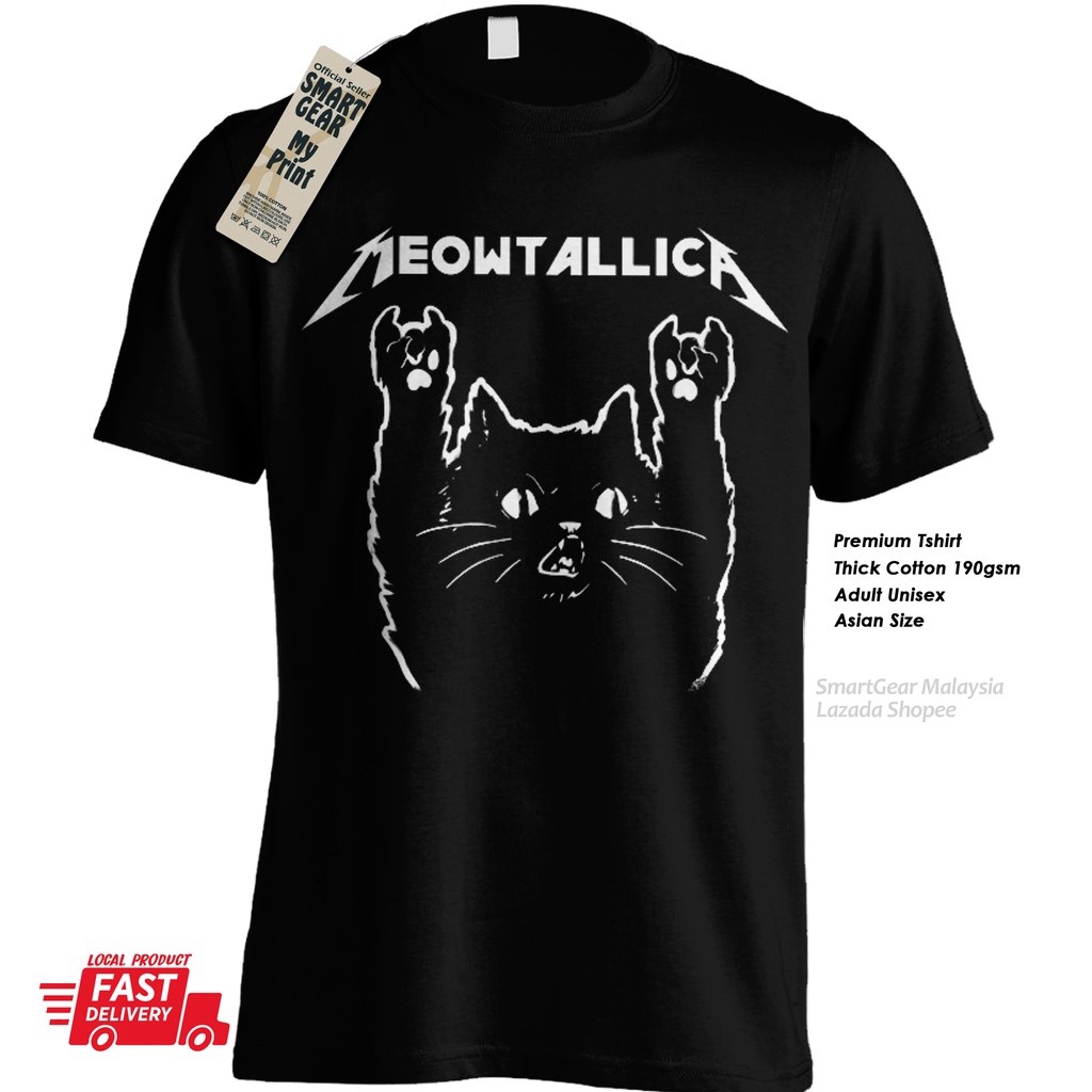Wwe Meowstalica Cat Metallica เสื้อยืดเลียนแบบผ้าฝ้าย 100% พิมพ์แขนสั้น ...
