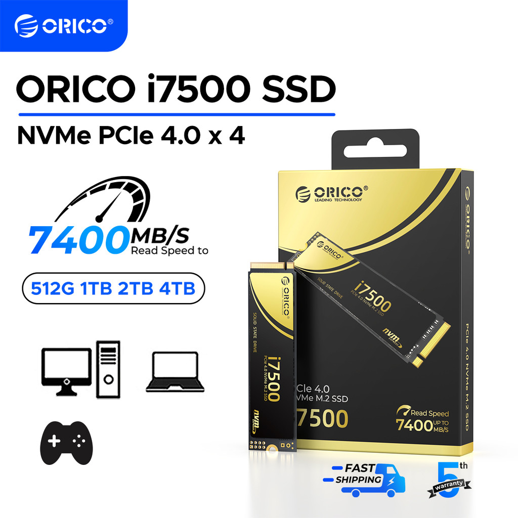 Orico i7500 PCIe 4.0 M.2 2280 NVME SSD 7400MB/s 1TB 2TB สําหรับนักเล่น ...