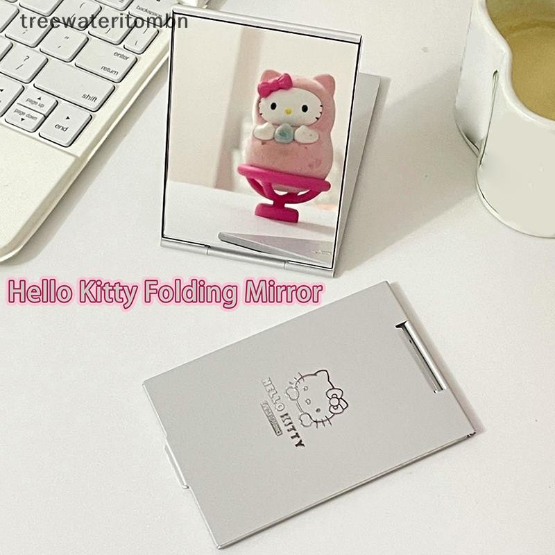 Tt Kawaii Hello Kitty กระจกพับ Sanrio KT Cat กระจกขนาดเล็กแบบพกพาโลหะ ...