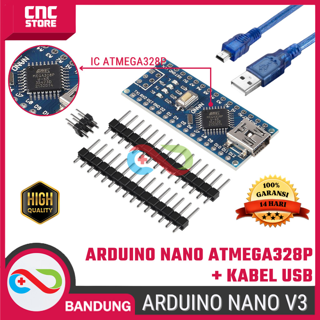 Arduino Nano V3.0 ATmega328P CH340 CH340G บอร์ด 5V + สาย USB – การพัฒนาโครงการอิเล็กทรอนิกส์ ...