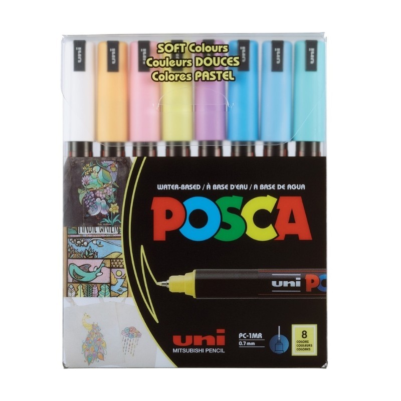ปากกามาร์คเกอร์ UNI พอสก้า PC-1MR SOFT COLOR 8C | Shopee Thailand