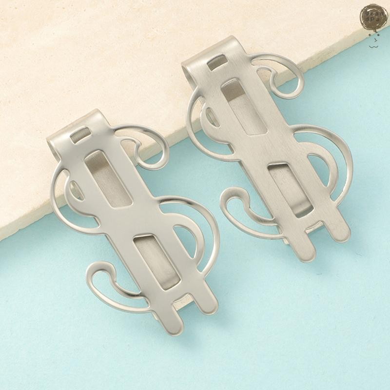 [กรัม] 1ชิ้นบางคลิปเงินสแตนเลสบิลเงินสดคลิปบัตรเครดิตใหม่ดอลลาร์ออกแบบ ...