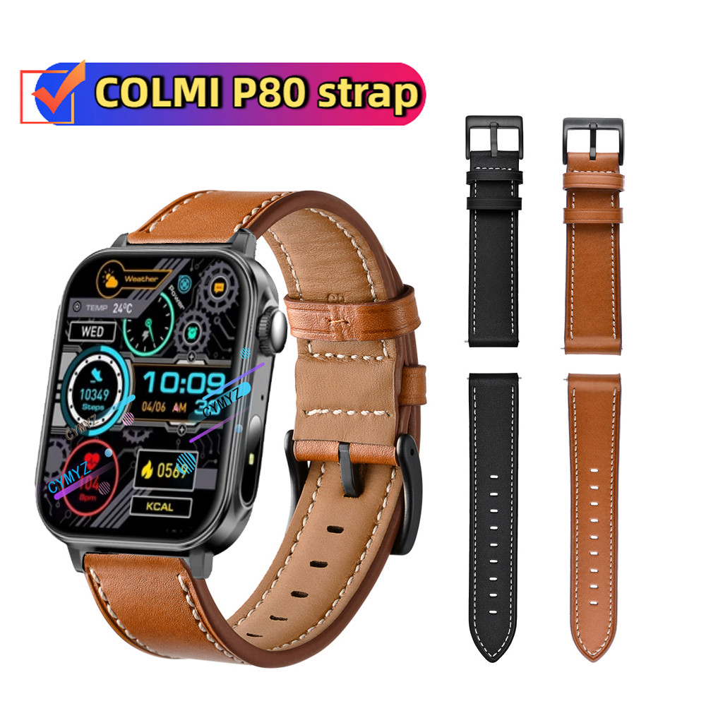 สาย COLMI P80 สายหนัง COLMI P80 สายนาฬิกาอัจฉริยะ สายรัดข้อมือกีฬา ...