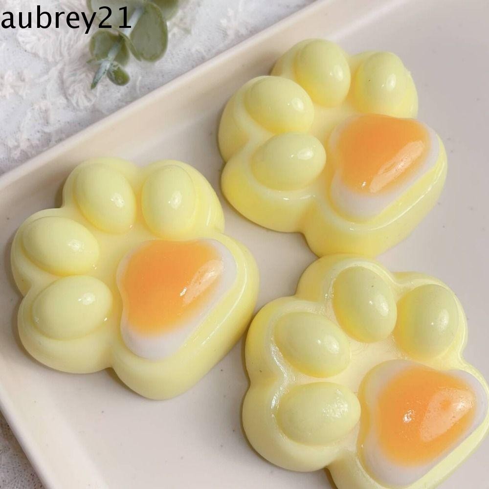 Aubrey1 Mini Cat Paw Squeeze ของเล่น, Poached Egg Cat Paw การ์ตูน ...