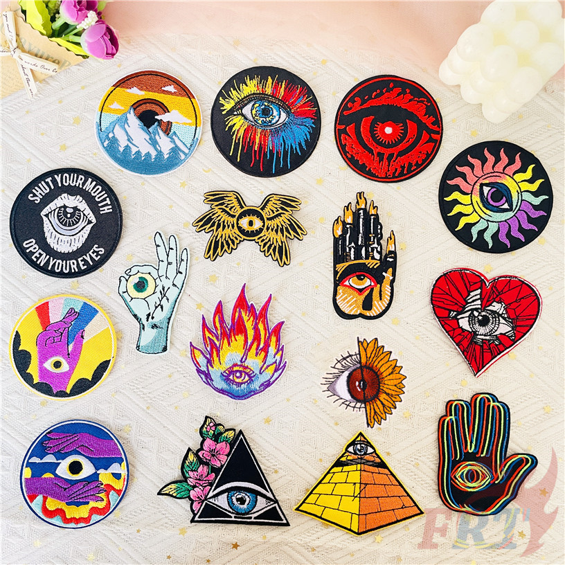 ☸ แพทช์เหล็กบนศิลปะ Punk Eyes ☸ 1 ชิ้น DIY เหล็กบนเย็บป้ายแพทช์ตกแต่ง ...