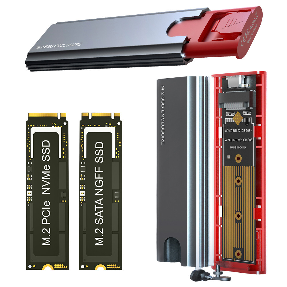 ไอโฮม9 M.2 NGFF NVME SSD Enclosure ภายนอกกรณี USB3.1 Gen2 ภายนอก SSD 10Gbps SSD ฮาร์ดดิสก์ ...