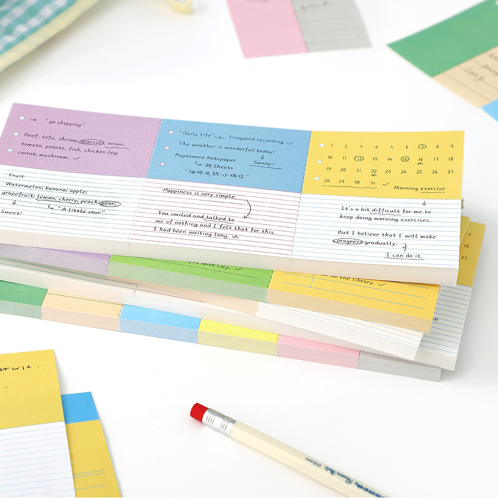 WEI 240 ชิ้น [ซีรีส์เวลาชั้นดี] แผนย่อตรวจสอบข้อความ Memo Sticky Notes ...
