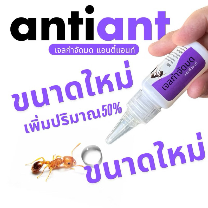 Antiant เจลกำจัดมด ยากำจัดมด แอนติแอนท์ เหยื่อกำจัดมด เจลล่อมด หยดเดียวตายยกรัง กำจัดมด ยากำจัด ...