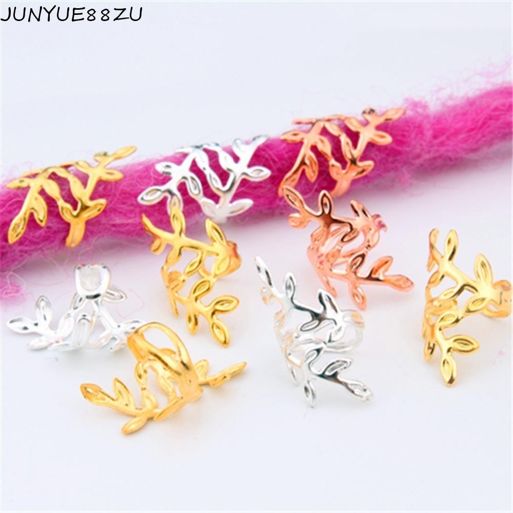 JUNYUE88ZU 20 ชิ้น Dreadlocks แหวนผม, Gold และ Silver Leaf Headwear ผม ...