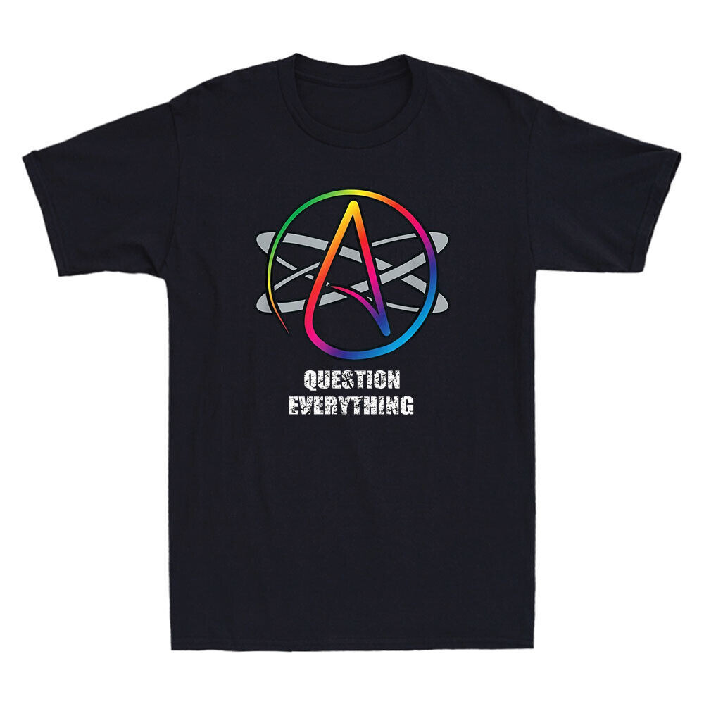 Atheist Logo Atom Symbol Question Everything Novelty เสื้อยืดแขนสั้นผู้ชาย | Shopee Thailand