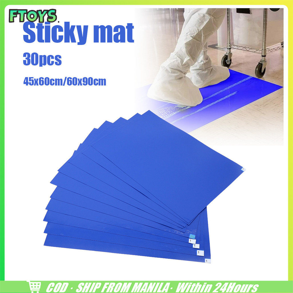 จัดส่งใน24ซม.30หน้า แผ่นกาวดักฝุ่น sticky mat blue ขนาด 60*90ซม.แบบPE ...