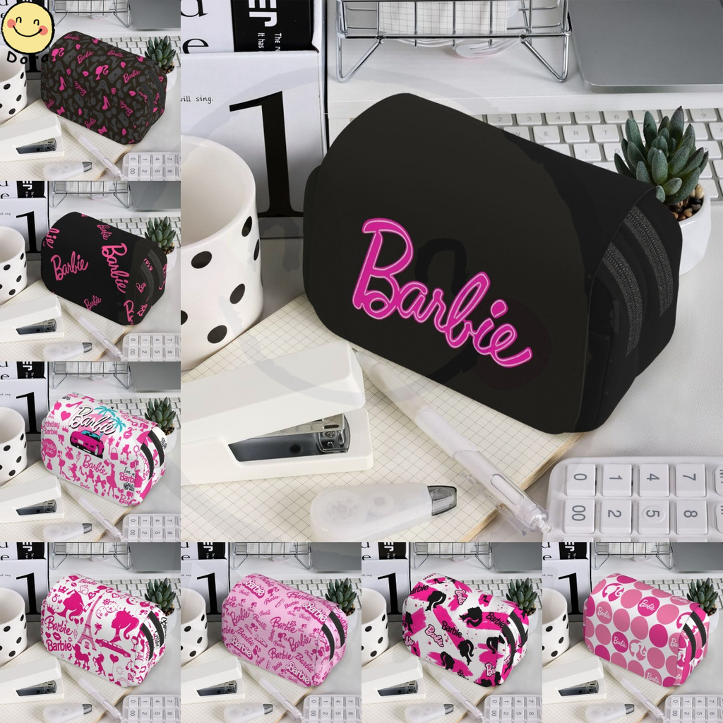 Barbie Double Clamshell ปากกากรณีดินสอขนาดใหญ่ความจุสูงผู้ถือกล่อง ...