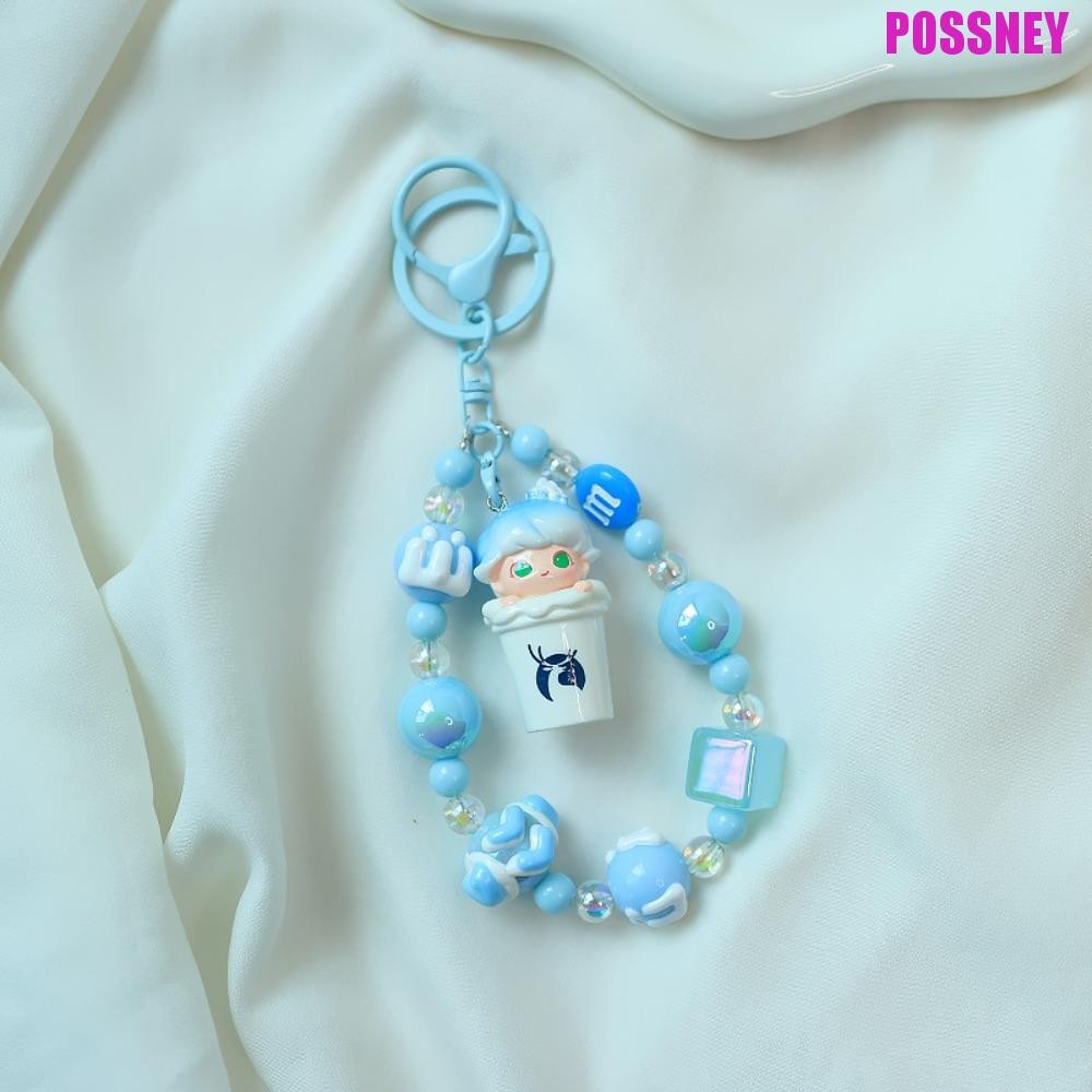 POSSNEY PVC Dimoo จี้, ลูกปัดซิลิกาเจล Flocking Labubu Key Ring, Bear ...