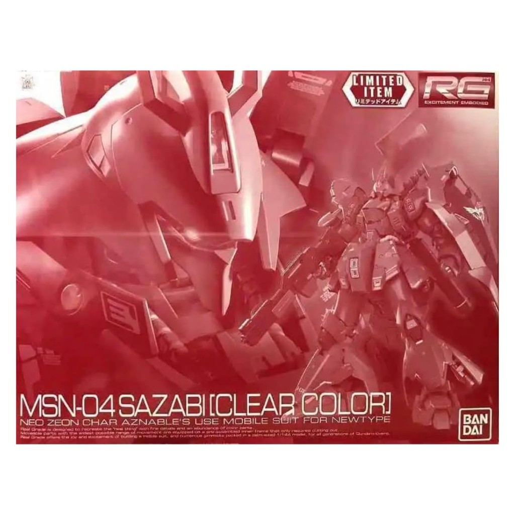 Bandai RG 1/144 Sazabi [Clear Color] Model Kit "Mobile Suit Gundam ...