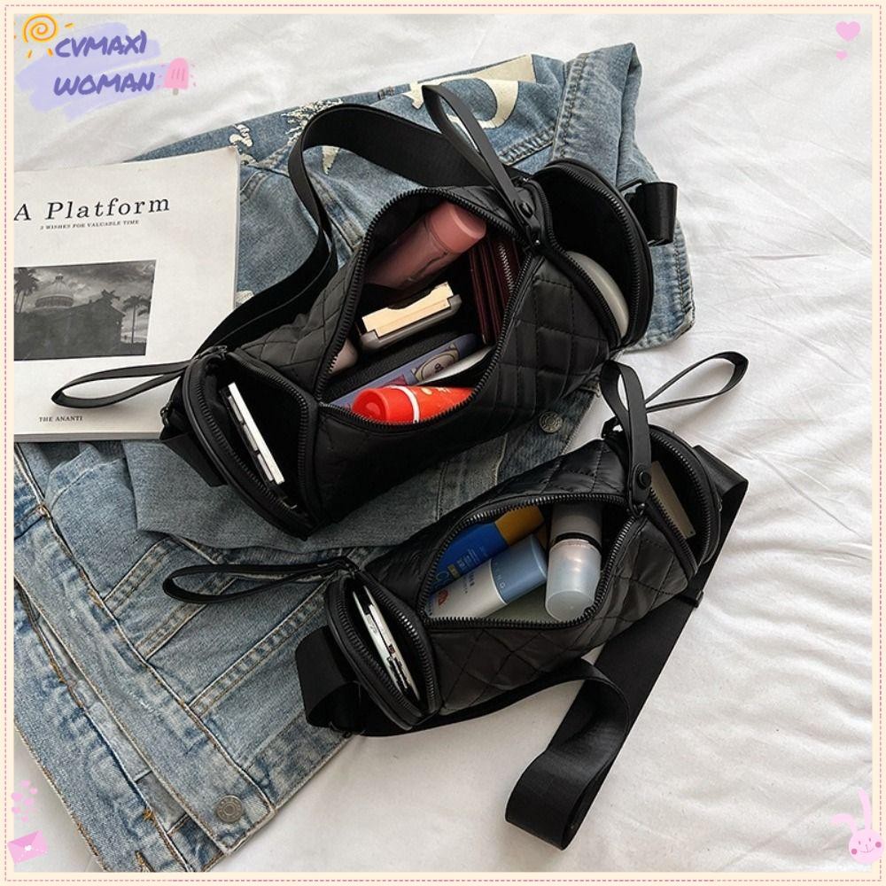 CYMX Bucket Bag, Nylon Solid Color กระบอก Bag, สายสะพายกว้าง Diamond ...