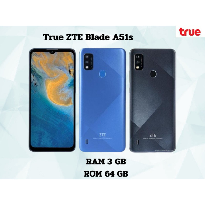 True ZTE Blade A51S (Ram3/Rom64GB)เครื่องใหม่เคลียร์สต๊อก Sim1 รองรับTrue Dtac Sim2ใส่เครือข่าย ...