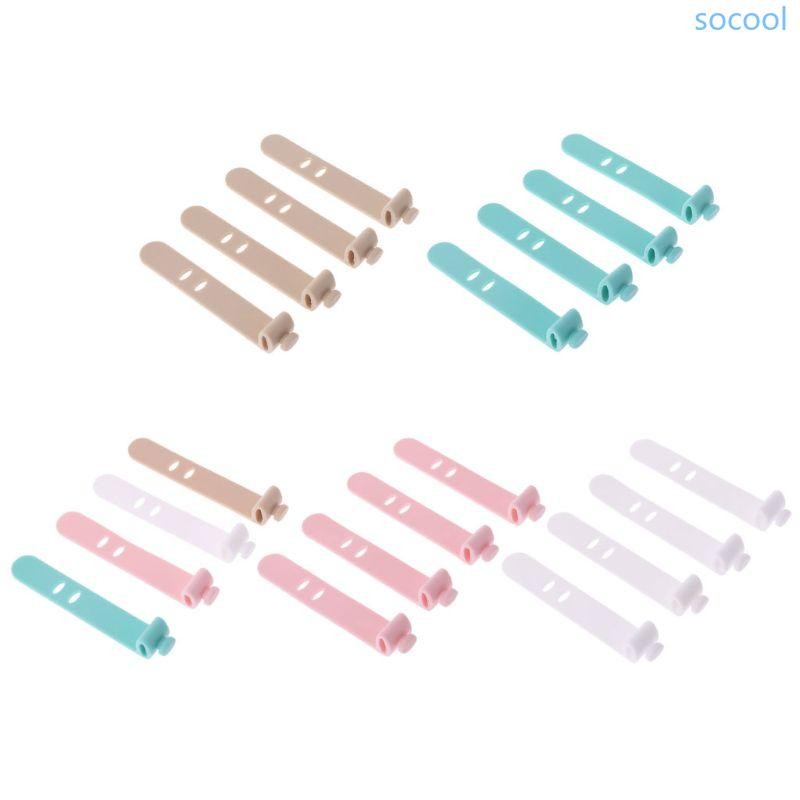 Soc * 4 ชิ้นชุดซิลิโคนแถบหูฟังเทปนุ่มหูฟังสาย USB Ti | Shopee Thailand