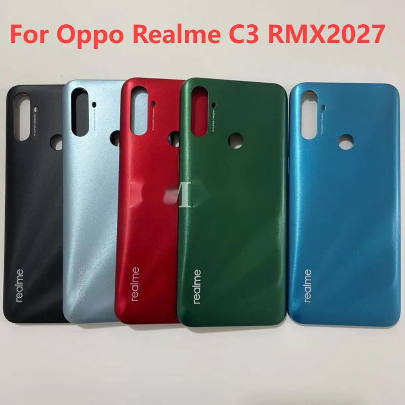 ฝาหลังแบตเตอรี่สําหรับoppo Realme C3 RMX2027 ฝาหลังแบตเตอรี่ประตูกรณี ...
