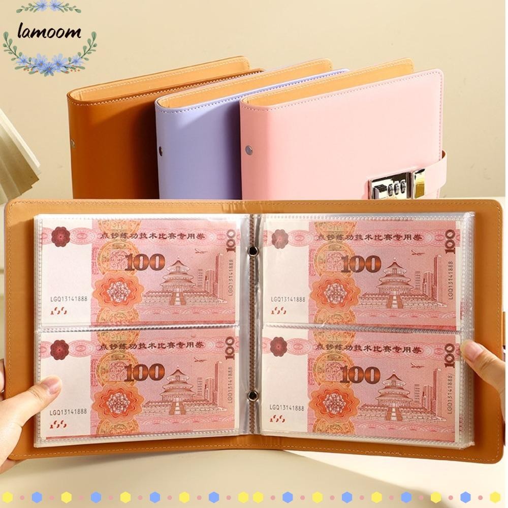 Lamoo 100 ซองประหยัดเงิน Challenge, รหัสผ่านล็อค PU หนังสือออมทรัพย์ ...