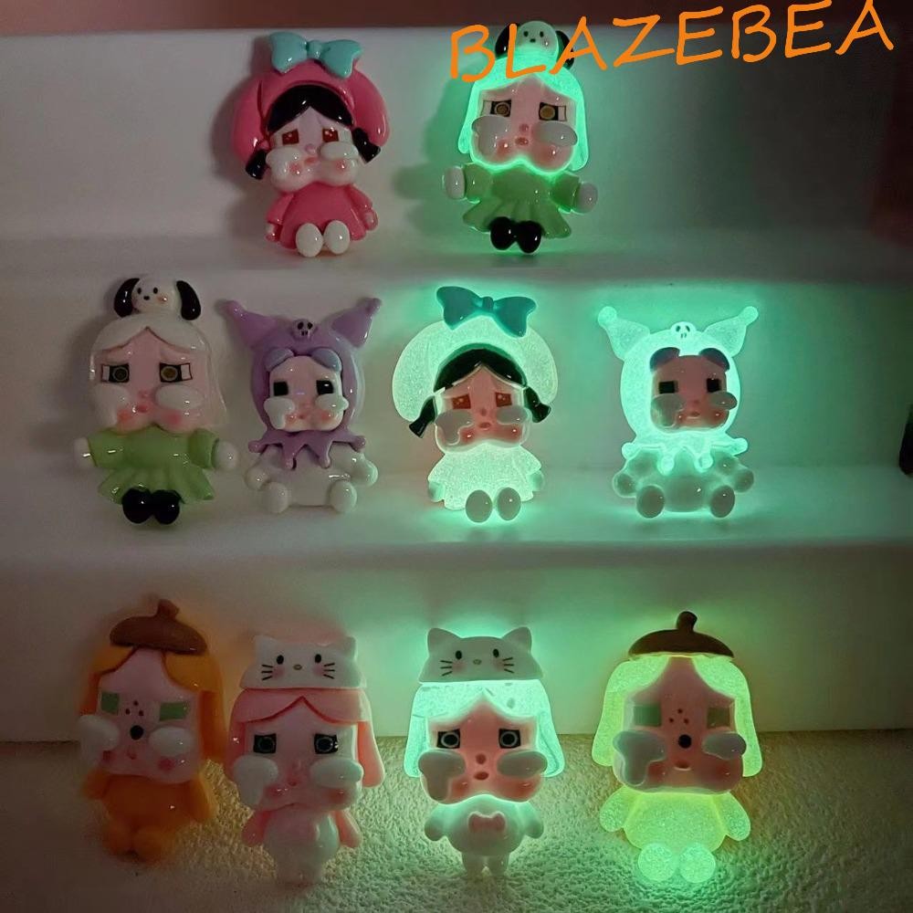 Blazebea 10 ชิ้น Miniature Crybaby รุ่น, Powerpuff Girls Luminous Crybaby ตุ๊กตาวัสดุ DIY, Night ...