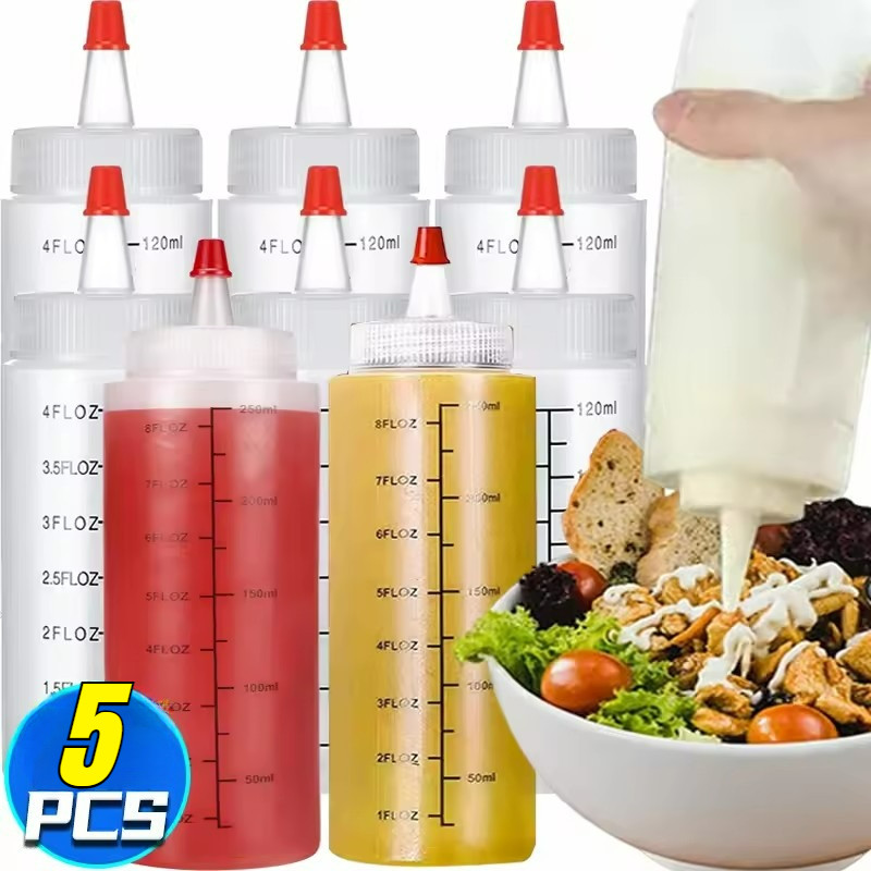 ขวดบีบขนาด 120/250/450 มล. ป้องกันการรั่วซึม - ภาชนะใส่เครื่องปรุงเปล่า - เครื่องจ่ายซอส แกดเจ็ต ...